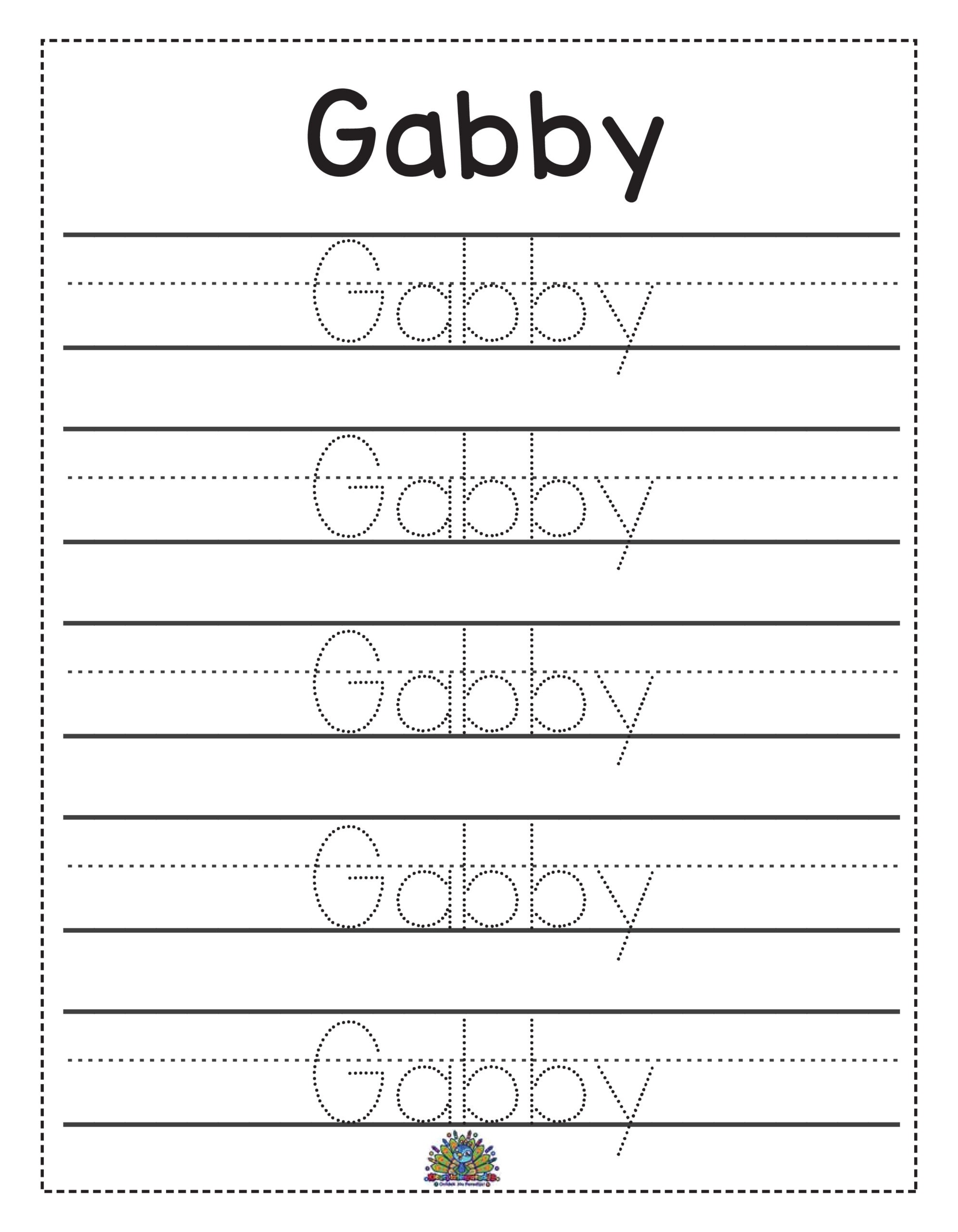 Gabby worksheet 1 1 - Kleurplatenparadijs