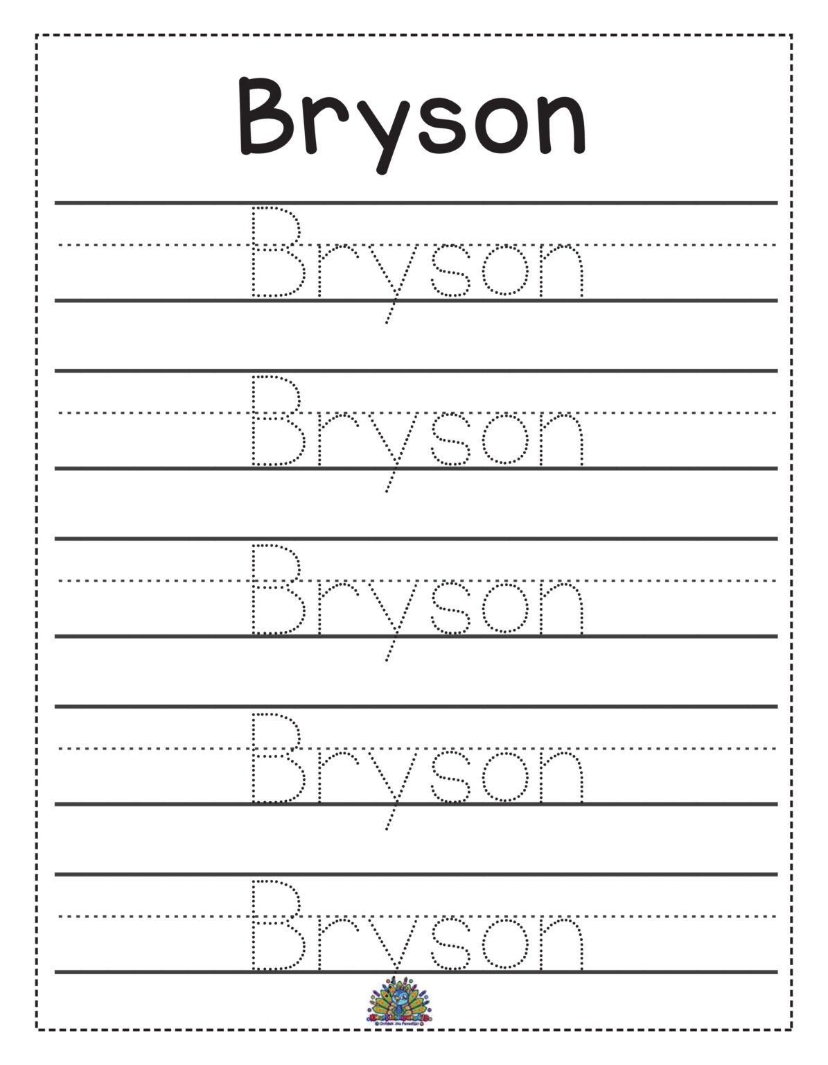 Bryson worksheet 1 - Kleurplatenparadijs