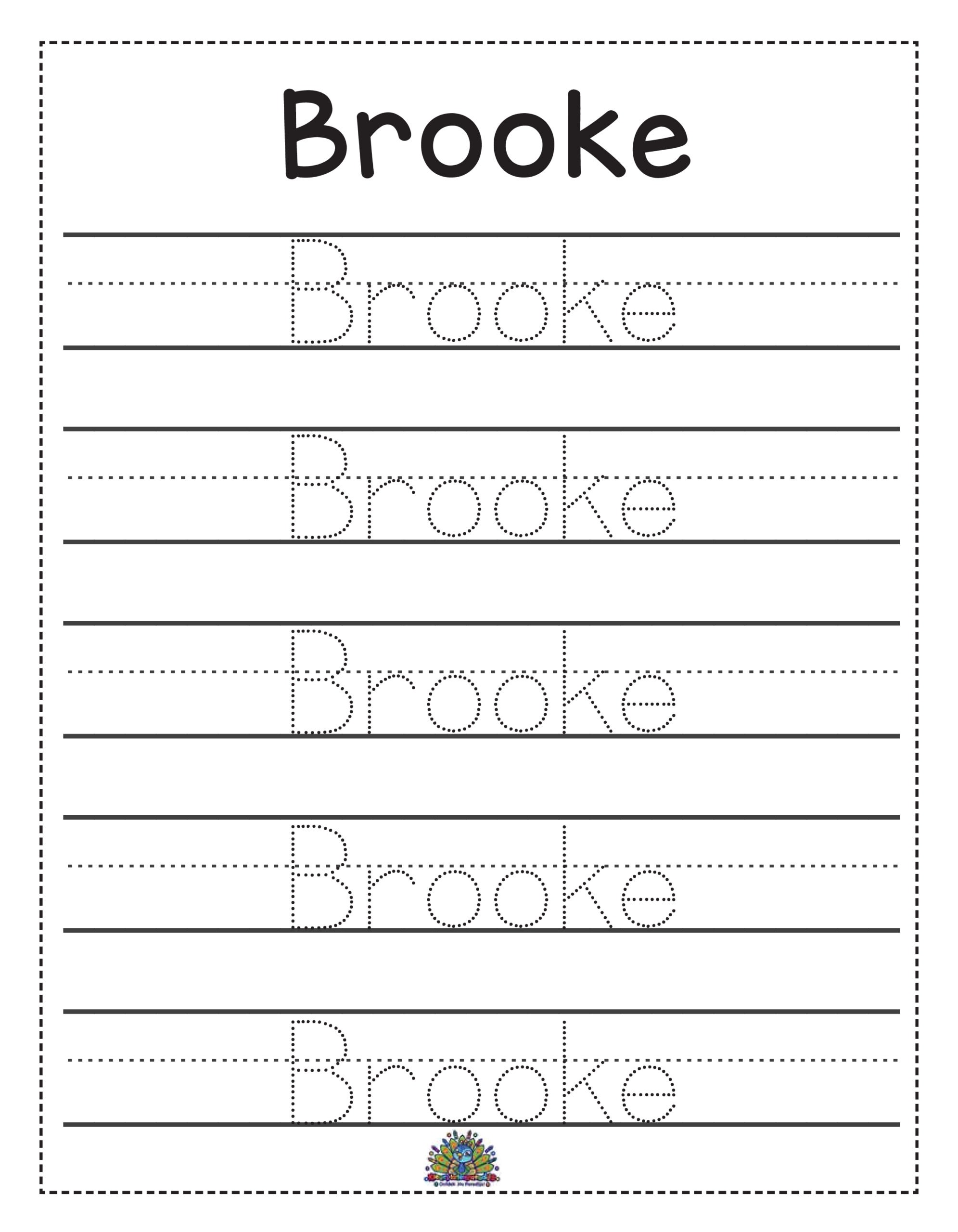 Leer en Schrijf de Naam Brooke - Kleurplatenparadijs